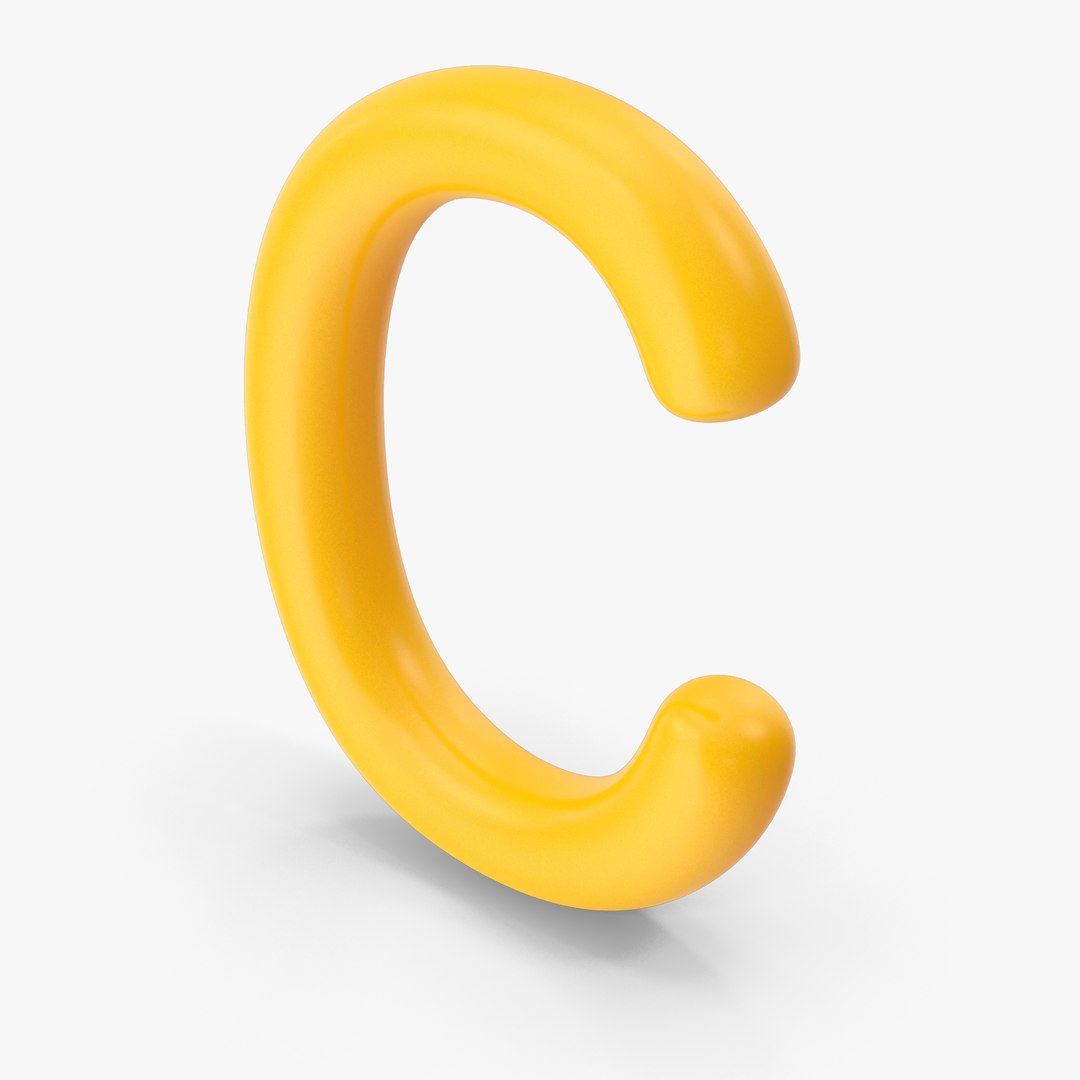 Letter C Orange 3D model - TurboSquid 1865755