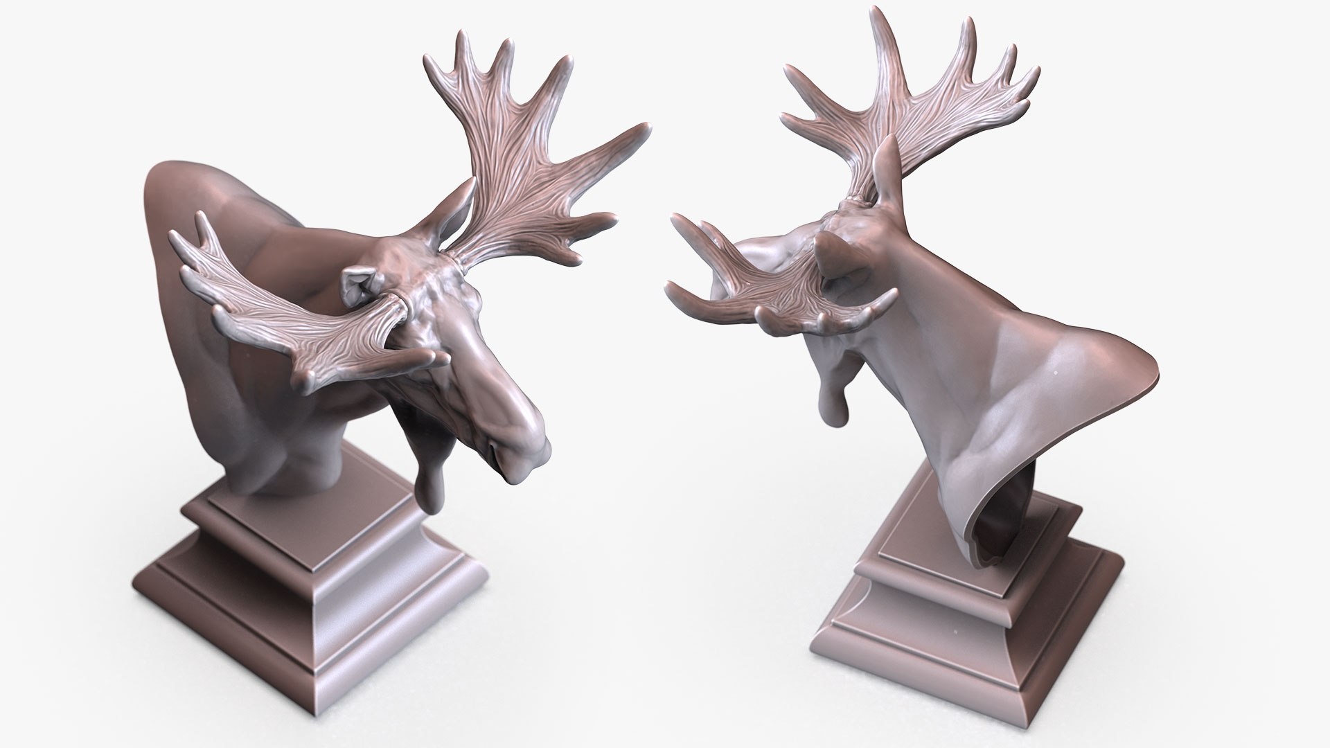 3D Moose Animal Bust Sculpture STL - TurboSquid 2451634