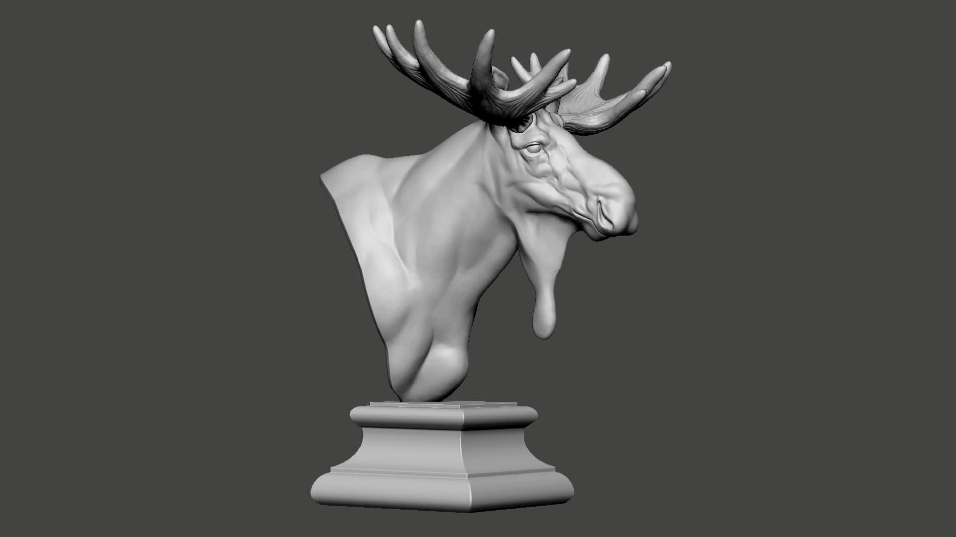 3D Moose Animal Bust Sculpture STL - TurboSquid 2451634