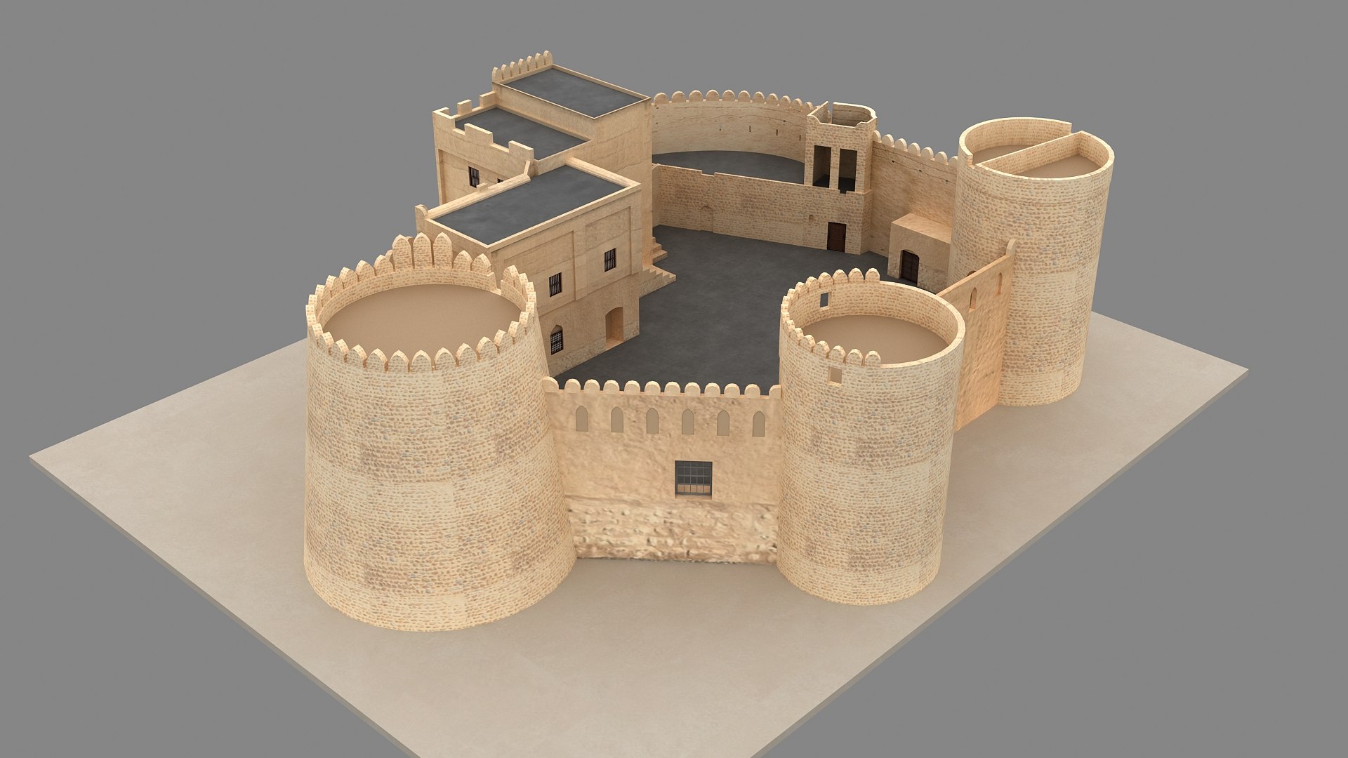 3D Model Fujairah Fort UAE - TurboSquid 2037041