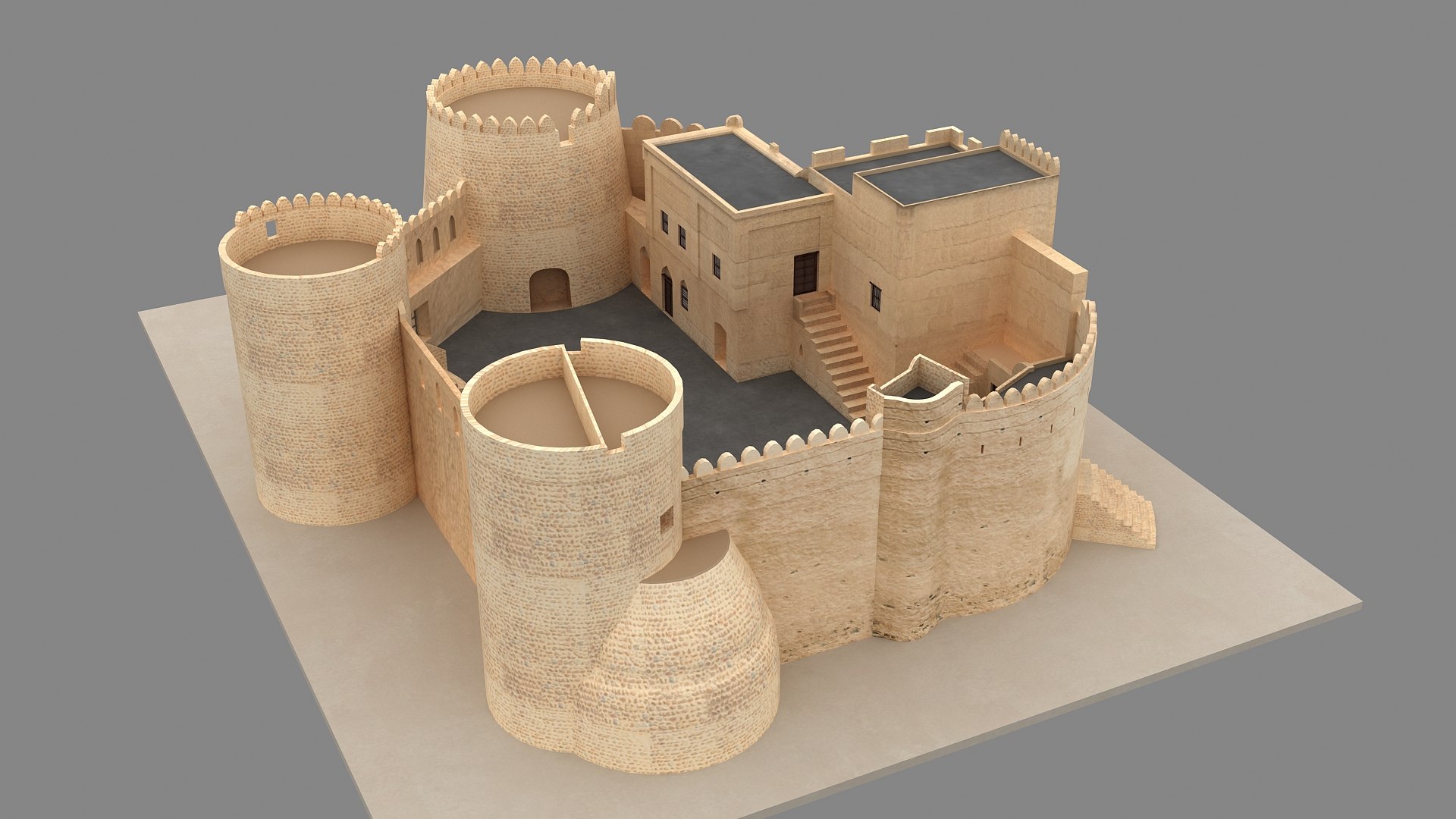 3D Model Fujairah Fort UAE - TurboSquid 2037041