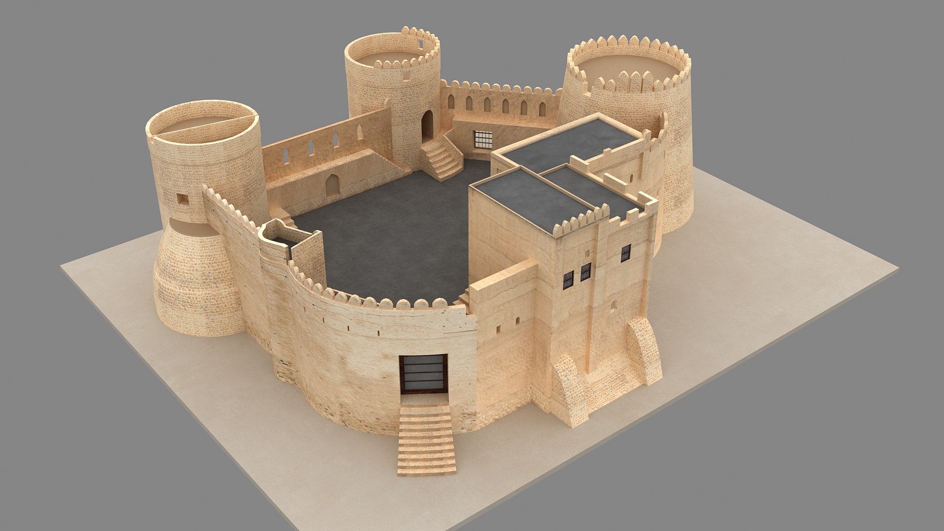 3D Model Fujairah Fort UAE - TurboSquid 2037041