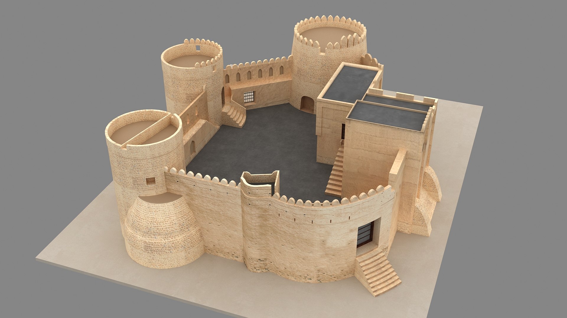 3D Model Fujairah Fort UAE - TurboSquid 2037041