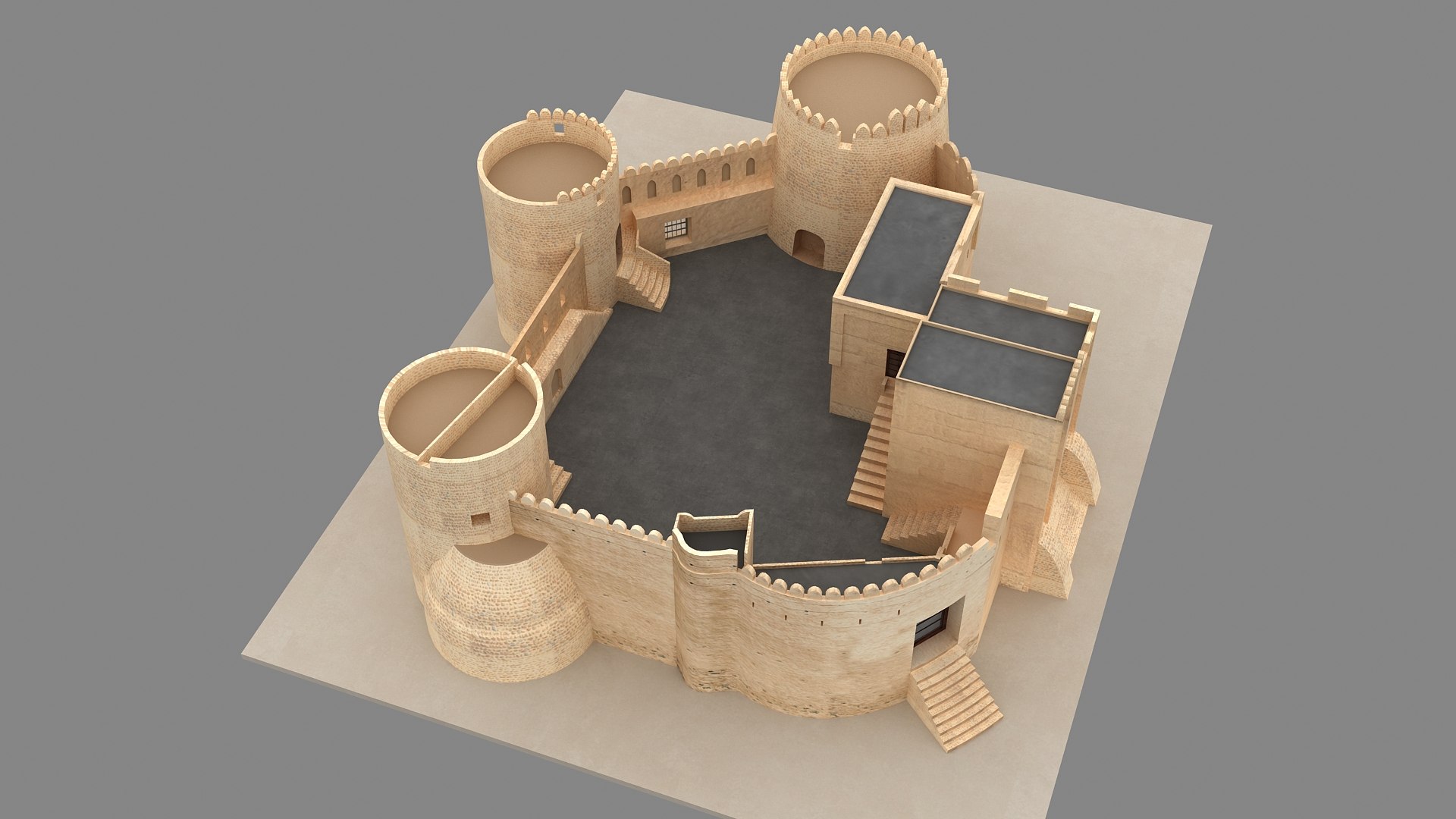 3D Model Fujairah Fort UAE - TurboSquid 2037041