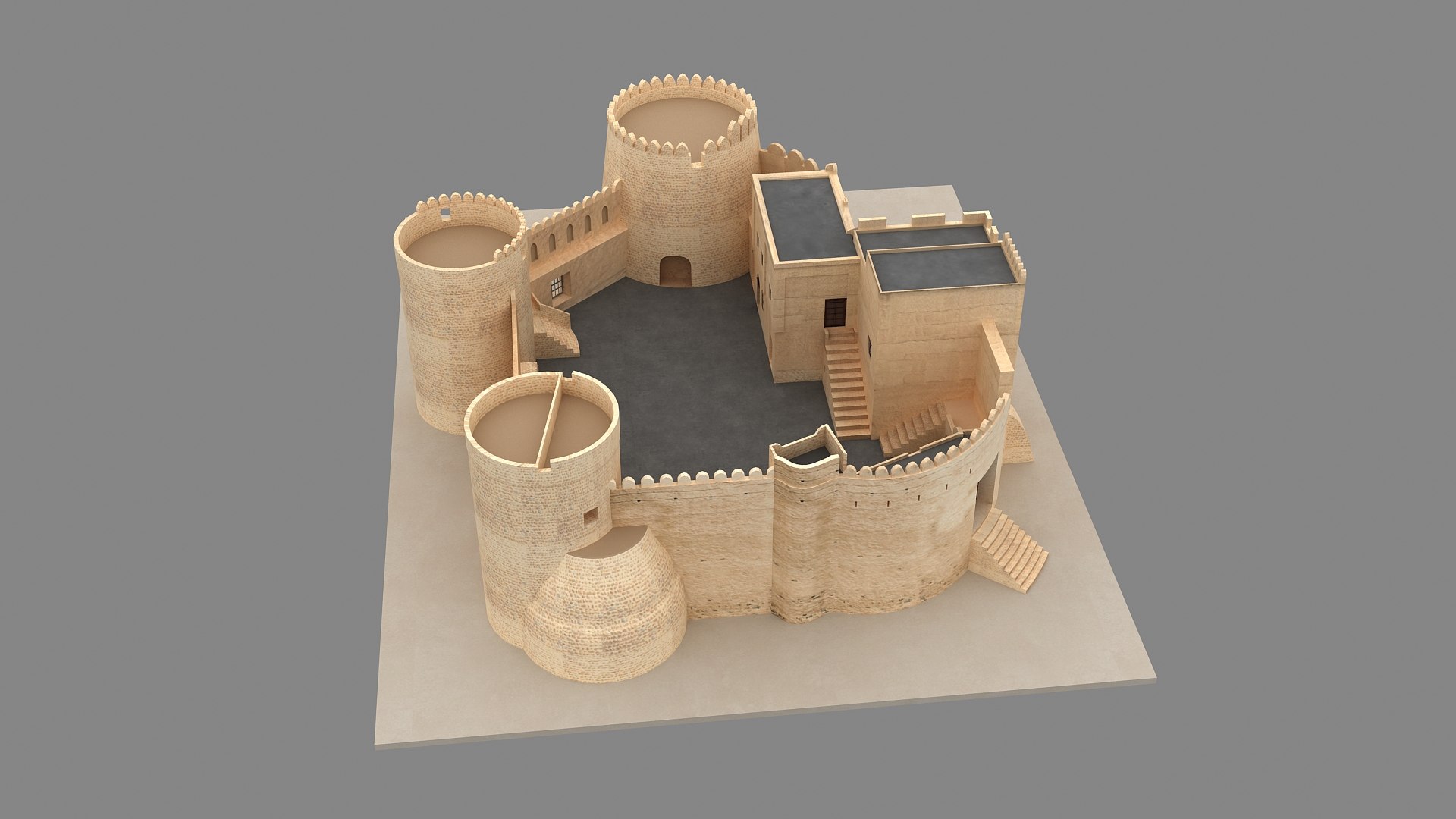 3D Model Fujairah Fort UAE - TurboSquid 2037041