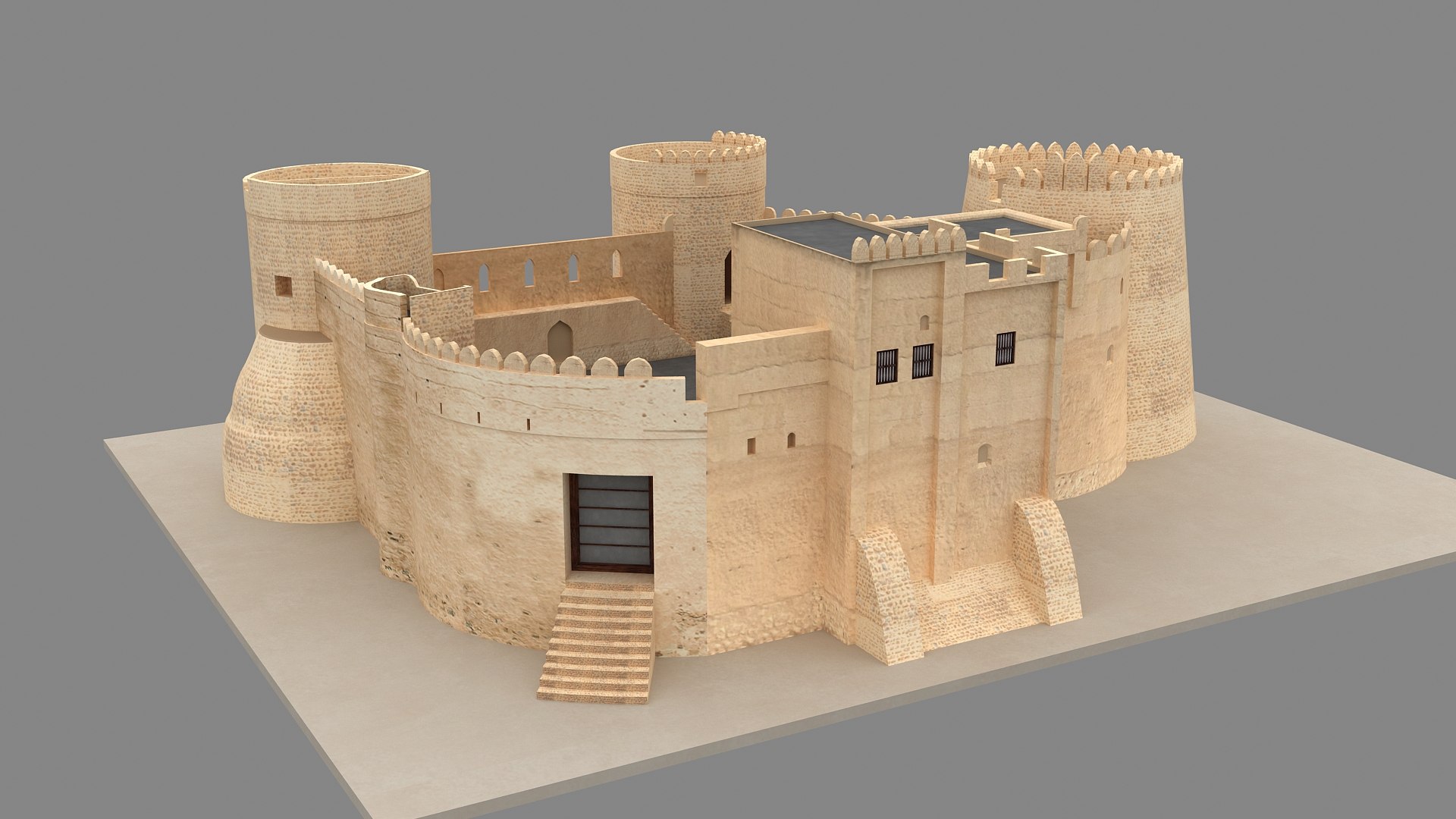 3D Model Fujairah Fort UAE - TurboSquid 2037041