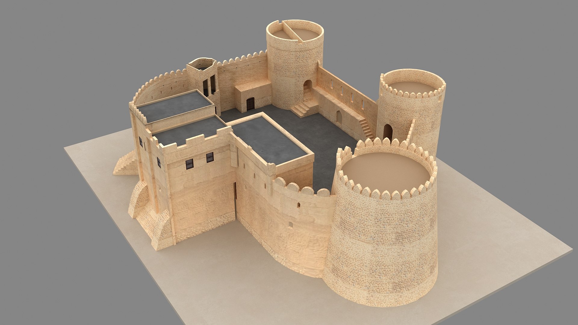 3D Model Fujairah Fort UAE - TurboSquid 2037041