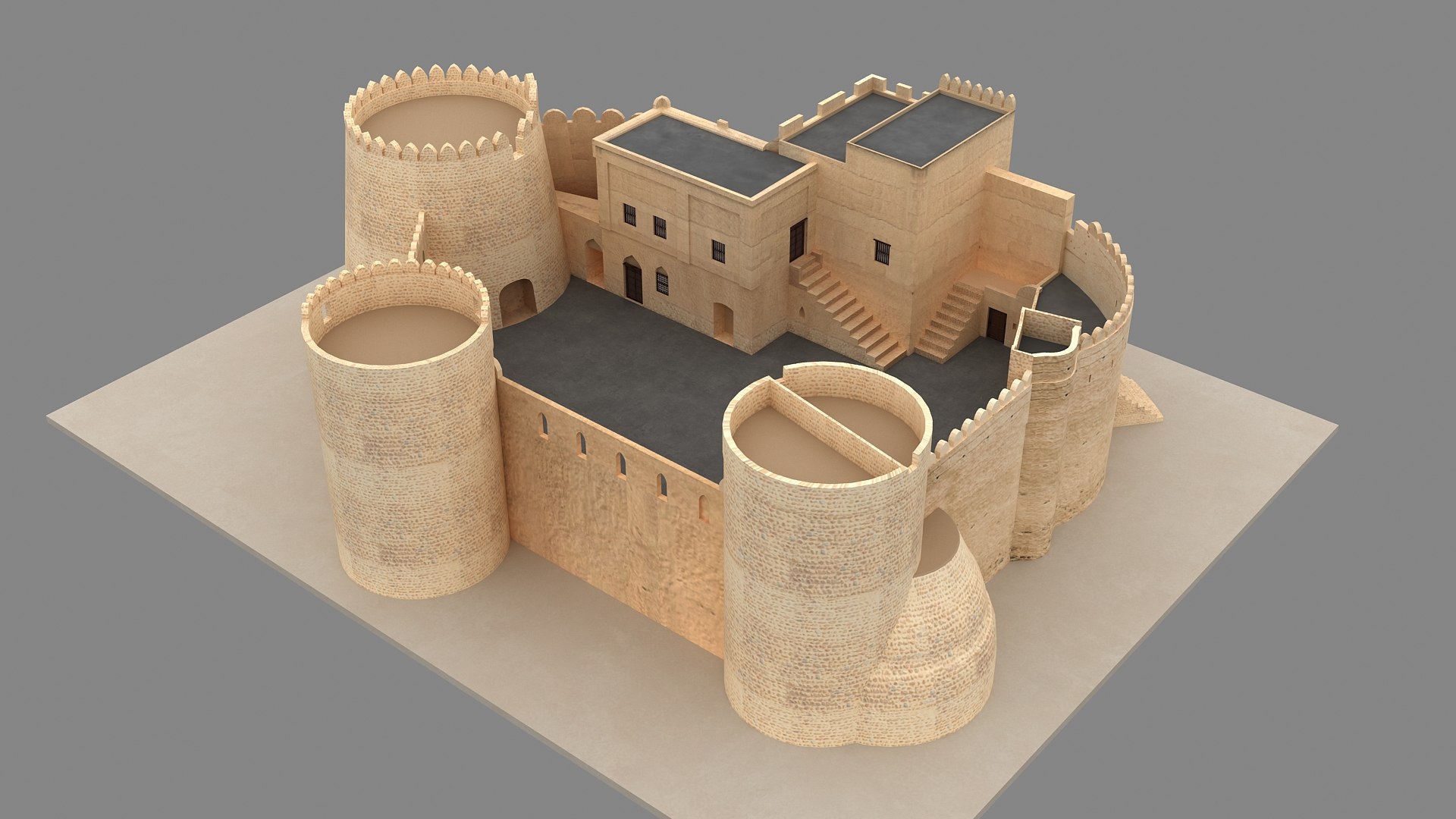 3D Model Fujairah Fort UAE - TurboSquid 2037041