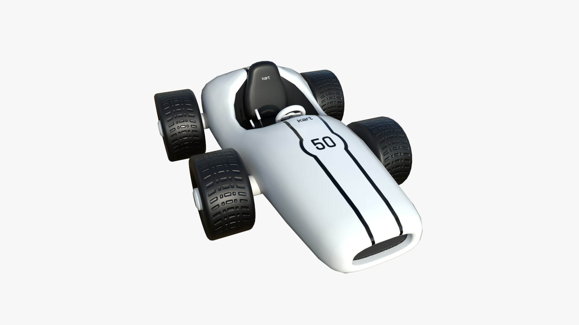 3D Cartoon Kart F08 White - Vehicle Racing Design Model - TurboSquid ...