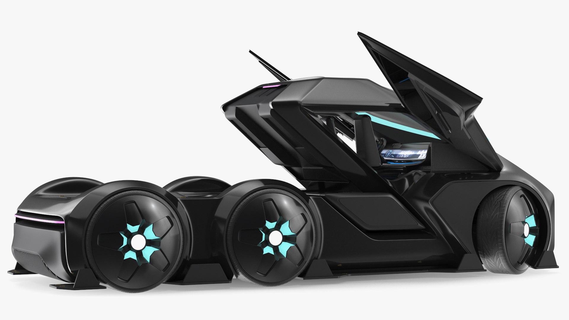 Fantastic Hi-Tech Truck Black Rigged 3D - TurboSquid 2174354