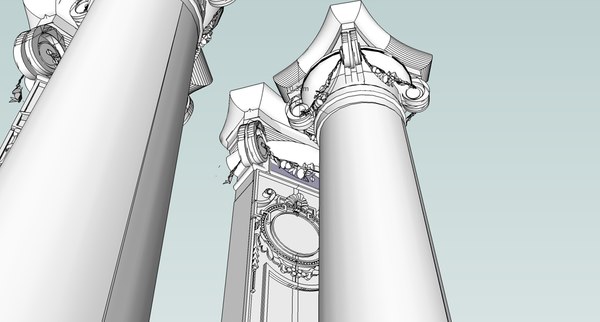 3d classic squared column