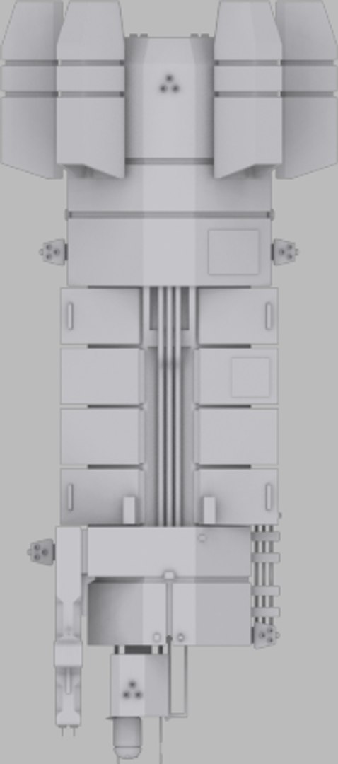Asteroid Mining Command Vessel 3d Model