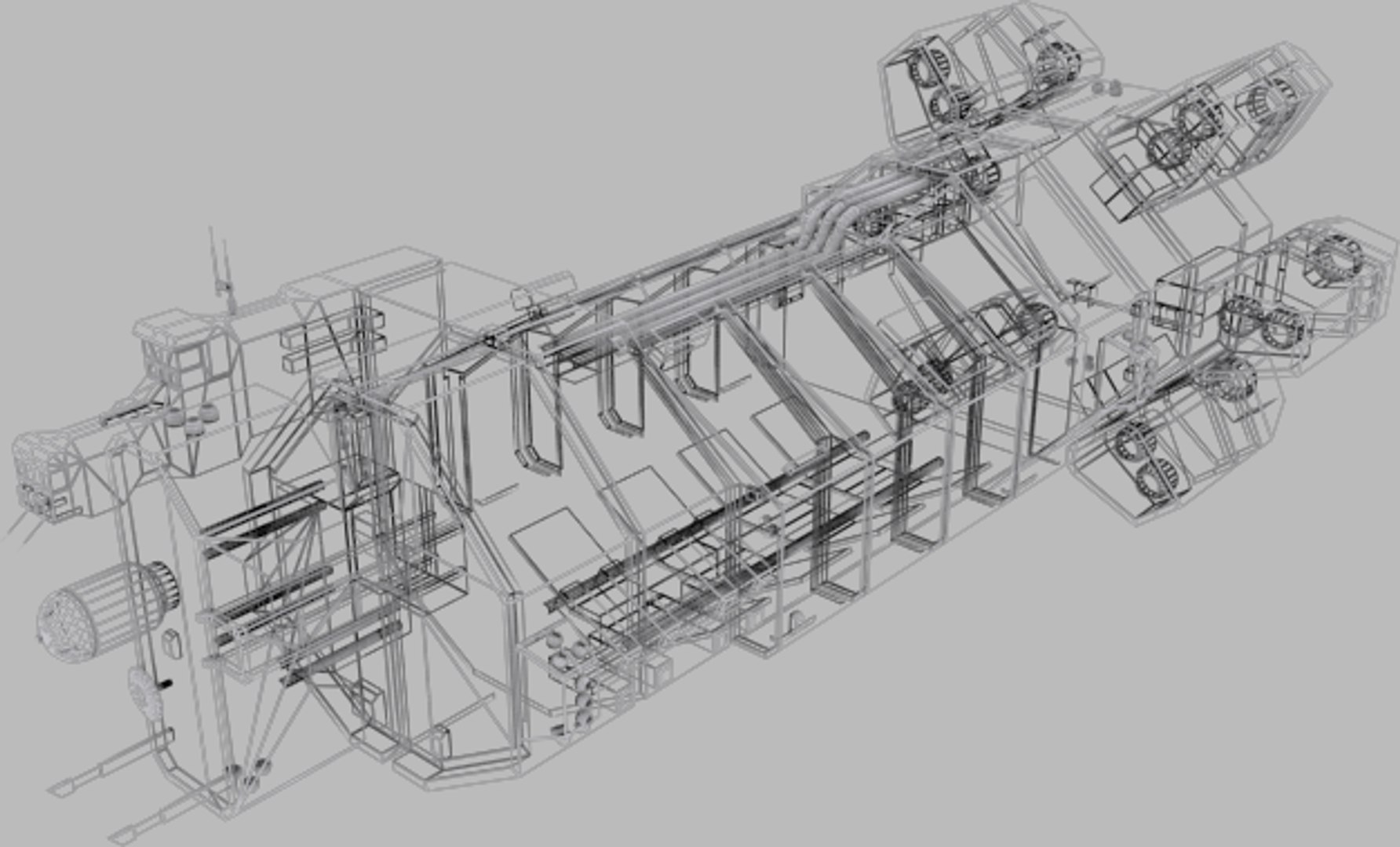 Asteroid Mining Command Vessel 3d Model