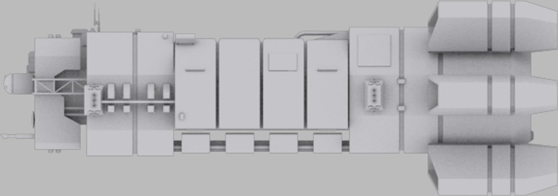 Asteroid Mining Command Vessel 3d Model