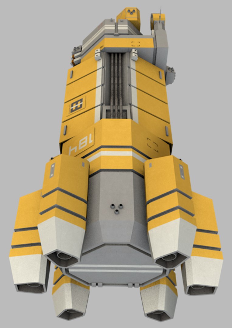 Asteroid Mining Command Vessel 3d Model
