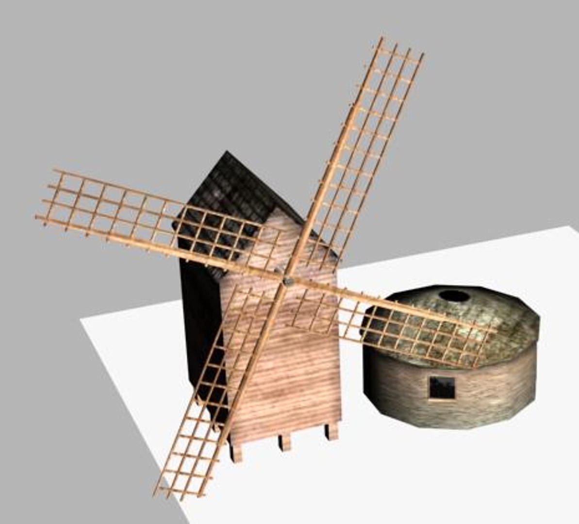 3d model windmill miller house