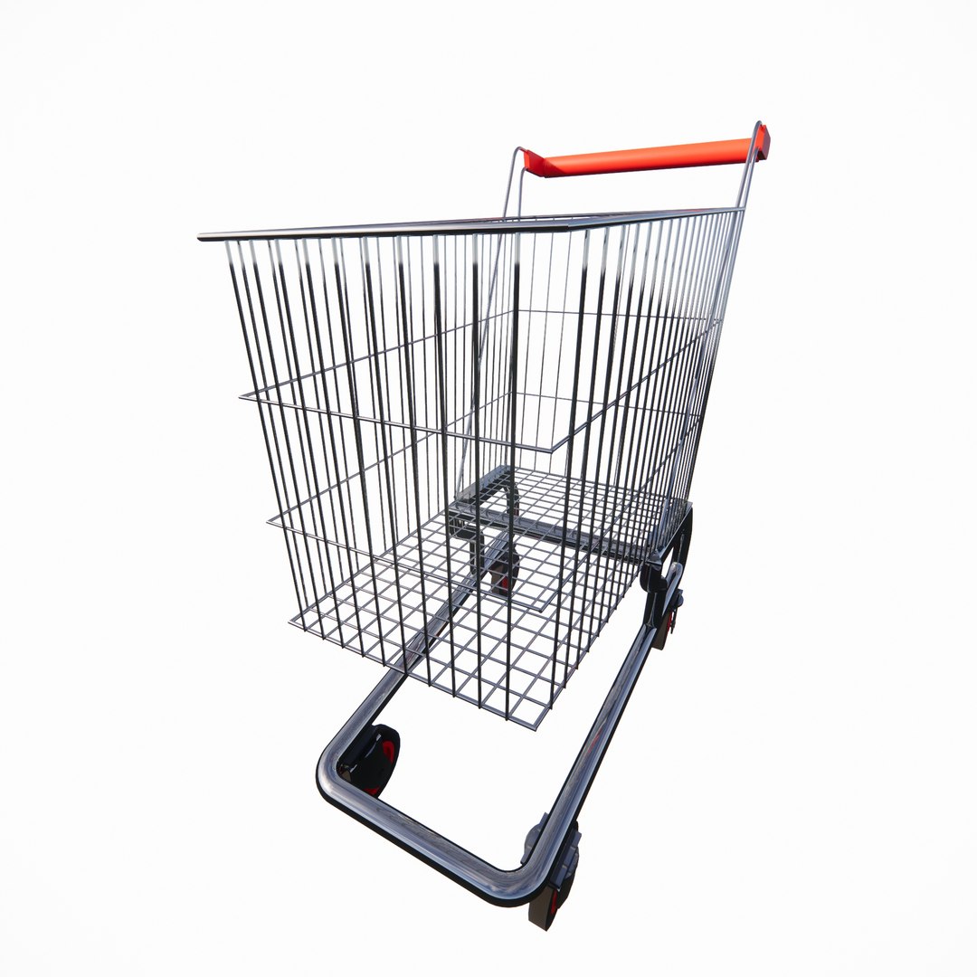 Low poly supermarket trolley cart 3D model - TurboSquid 2054655