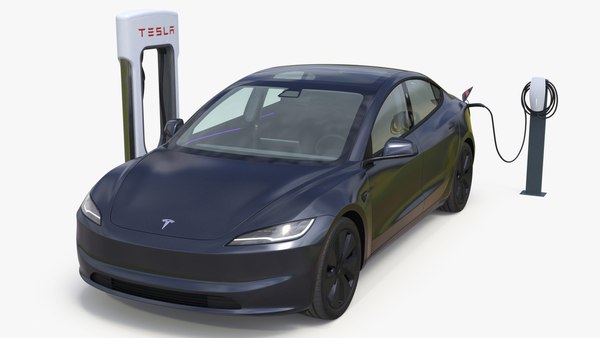 modelo 3d Tesla Model 3 2024 en la gasolinera - TurboSquid 2290700
