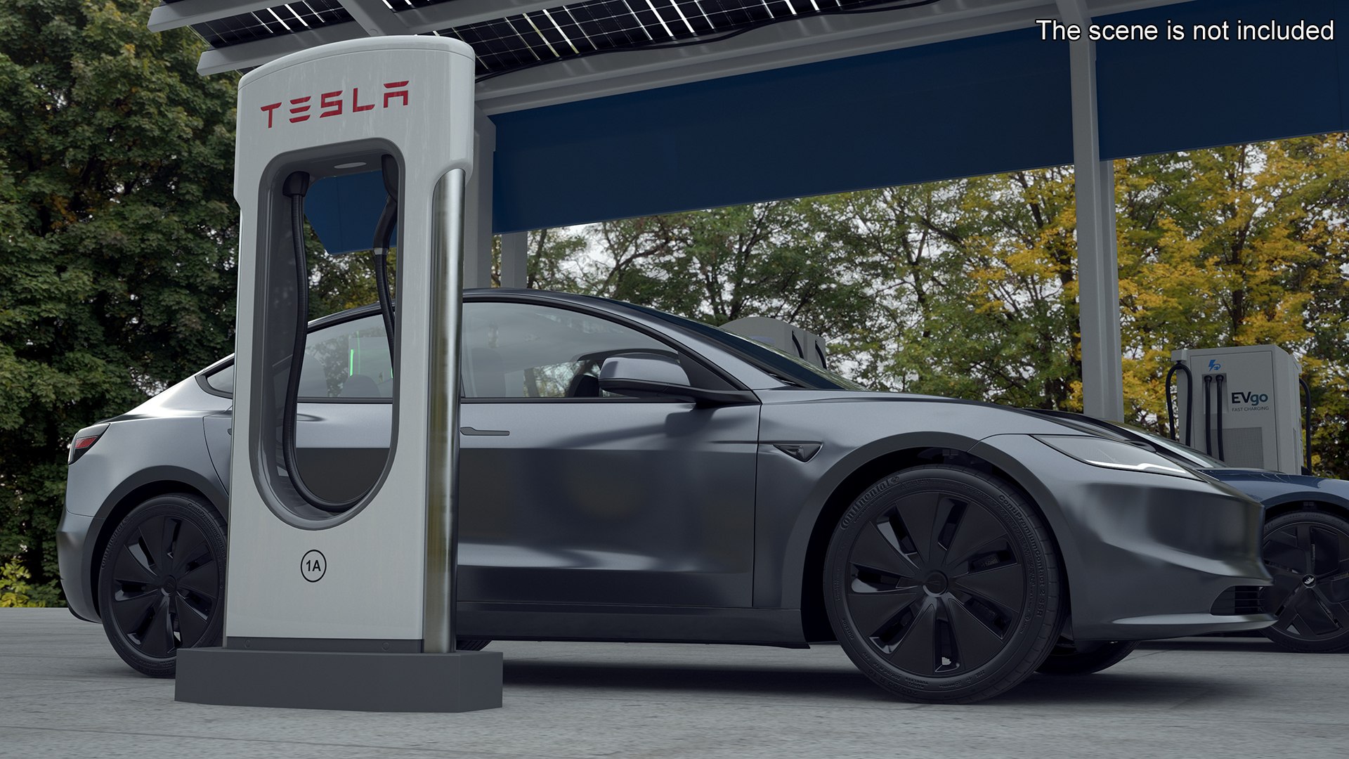 Tesla Model 3 2024 On Filling Station Model - TurboSquid 2290700