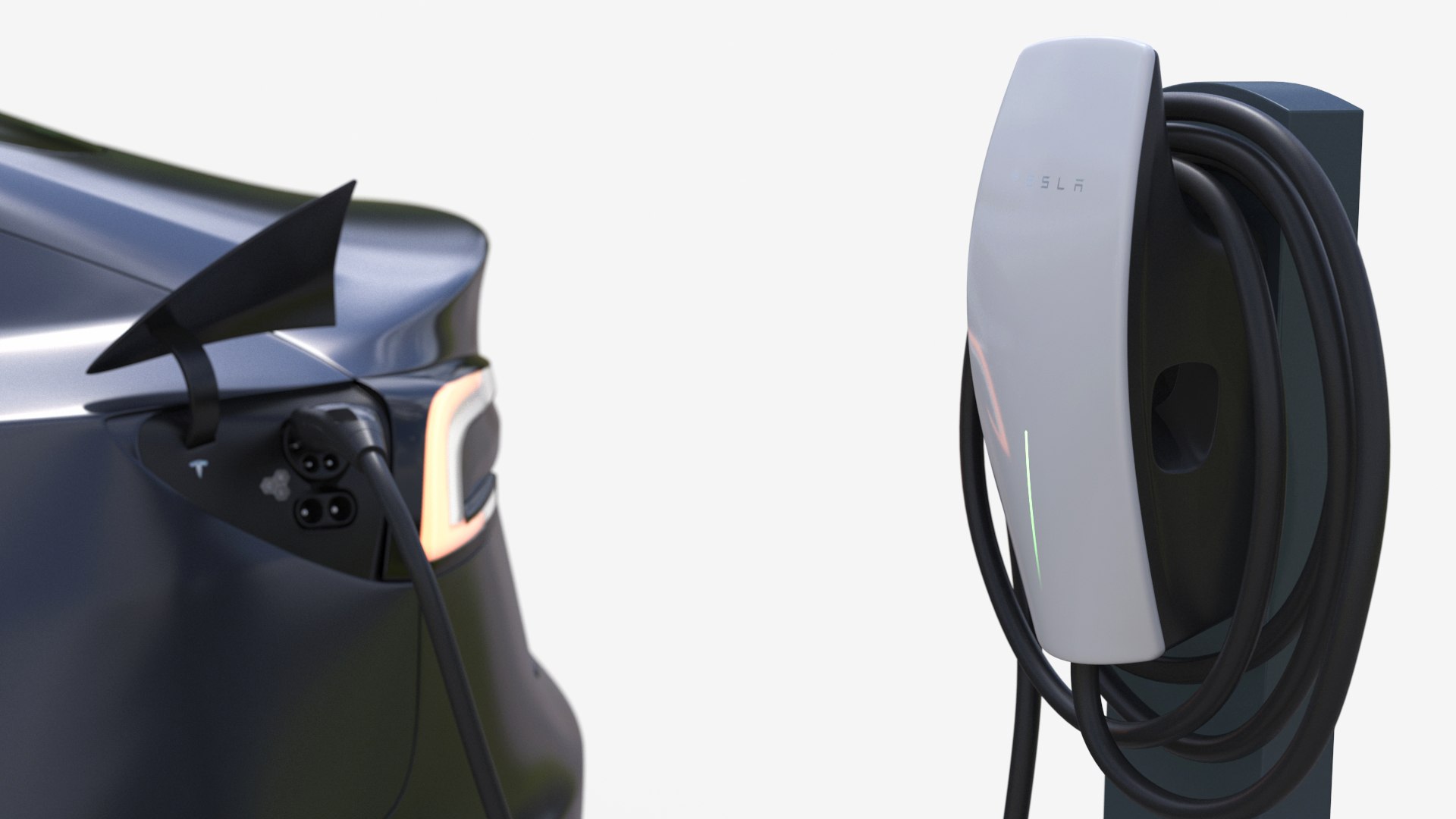 Tesla Model 3 2024 On Filling Station Model - TurboSquid 2290700