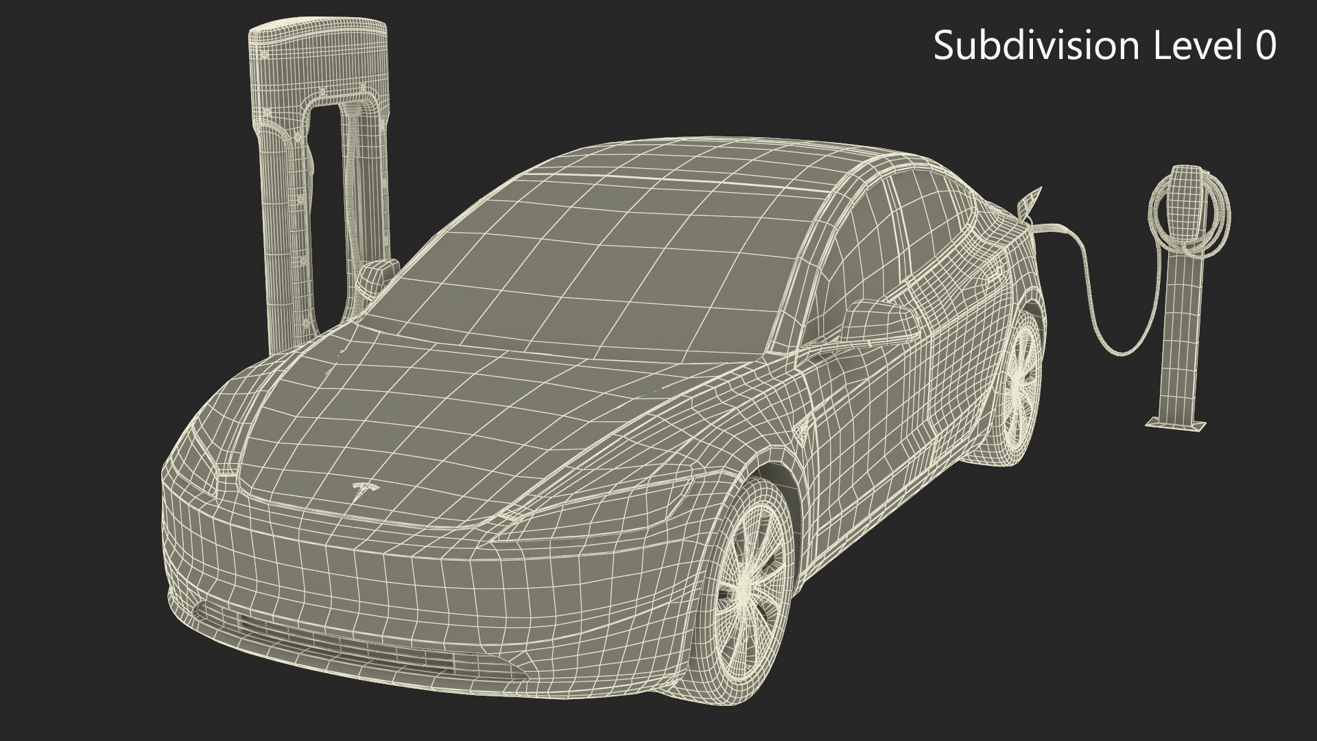 Tesla Model 3 2024 On Filling Station Model - TurboSquid 2290700