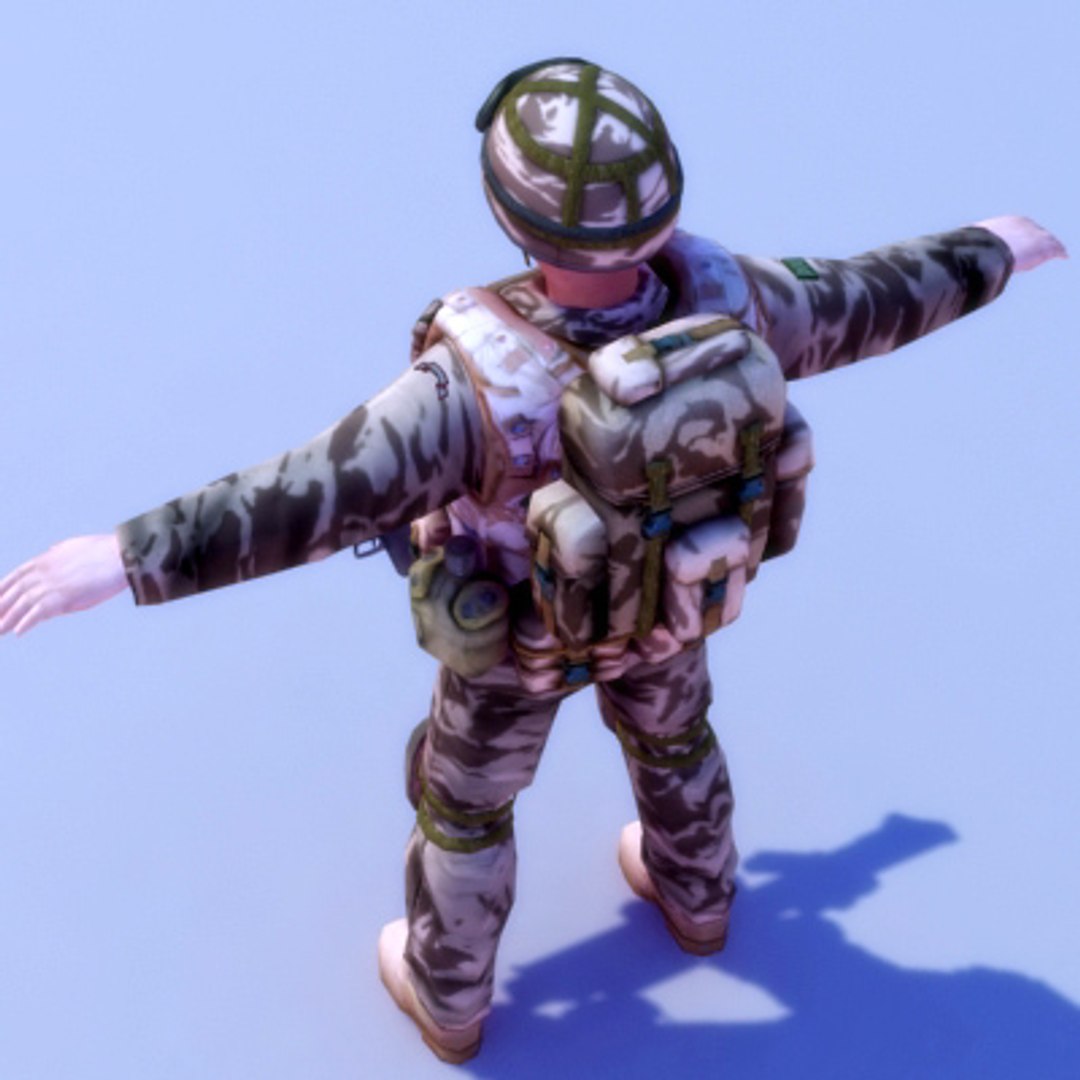 royal commando rigged rifle 3d max