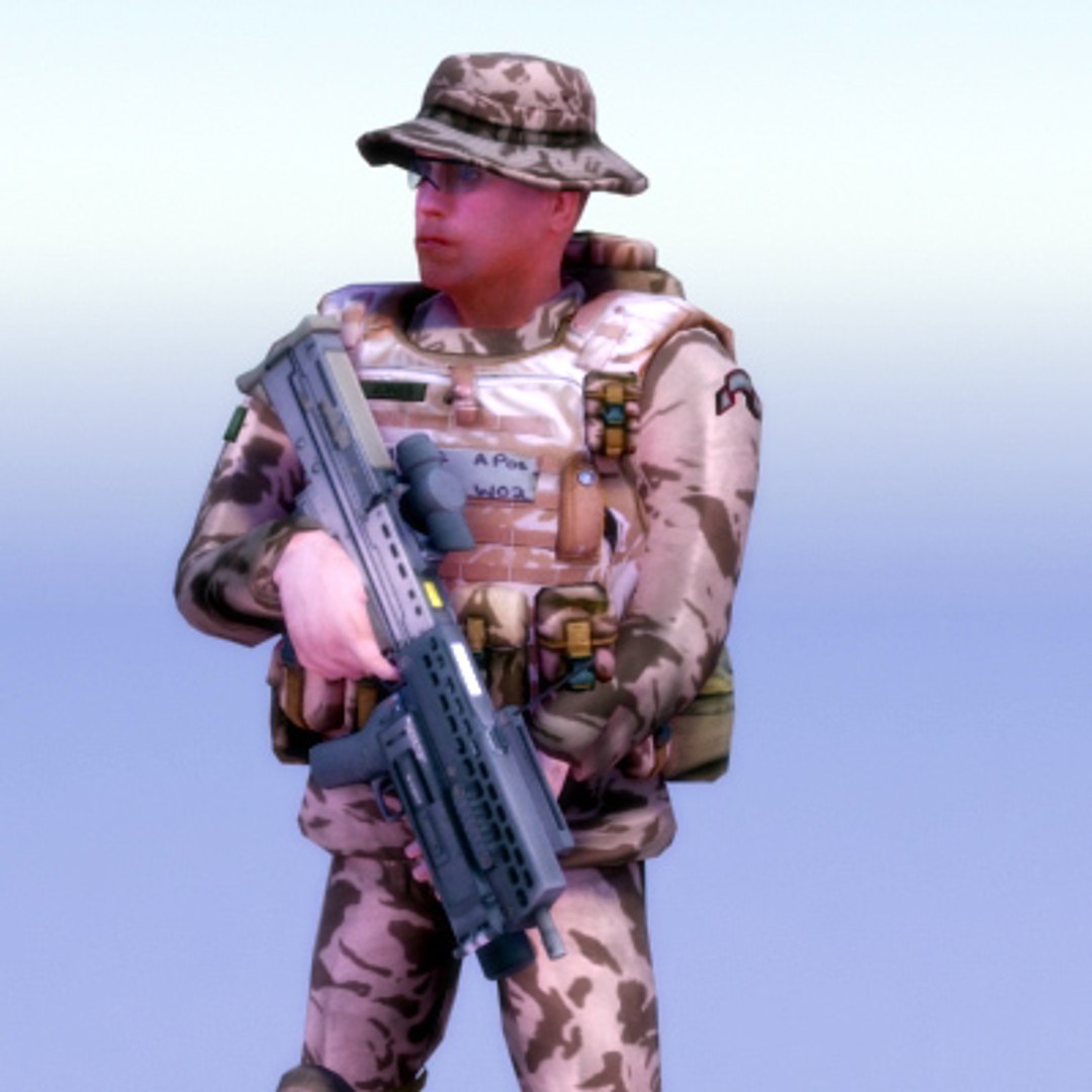 royal commando rigged rifle 3d max