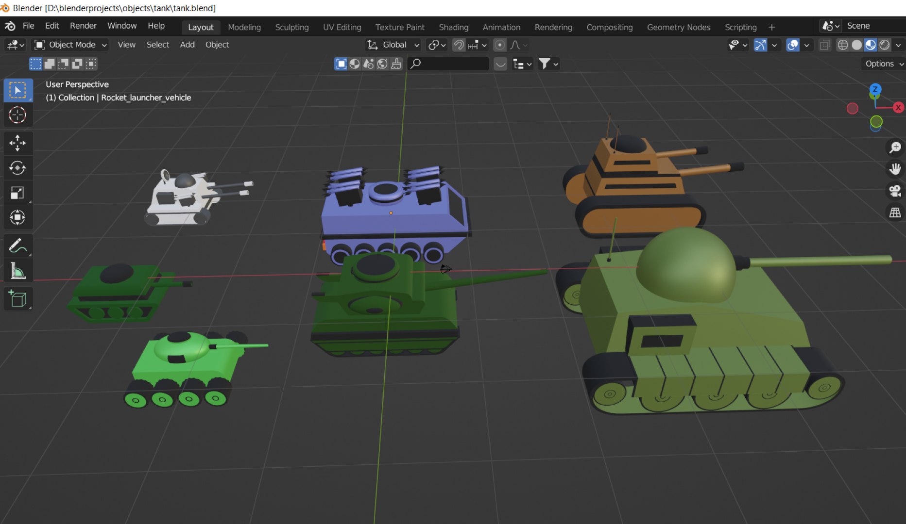 Toy tanks and rocket launcher 3D model - TurboSquid 1864288