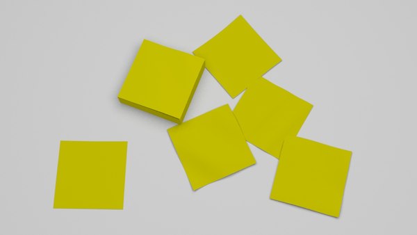 3d post-it notepad model
