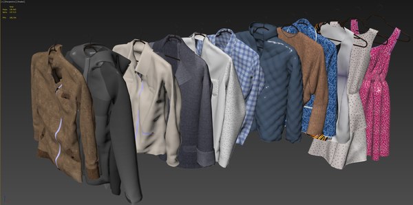 3D set clothing wardrobe - TurboSquid 1422572