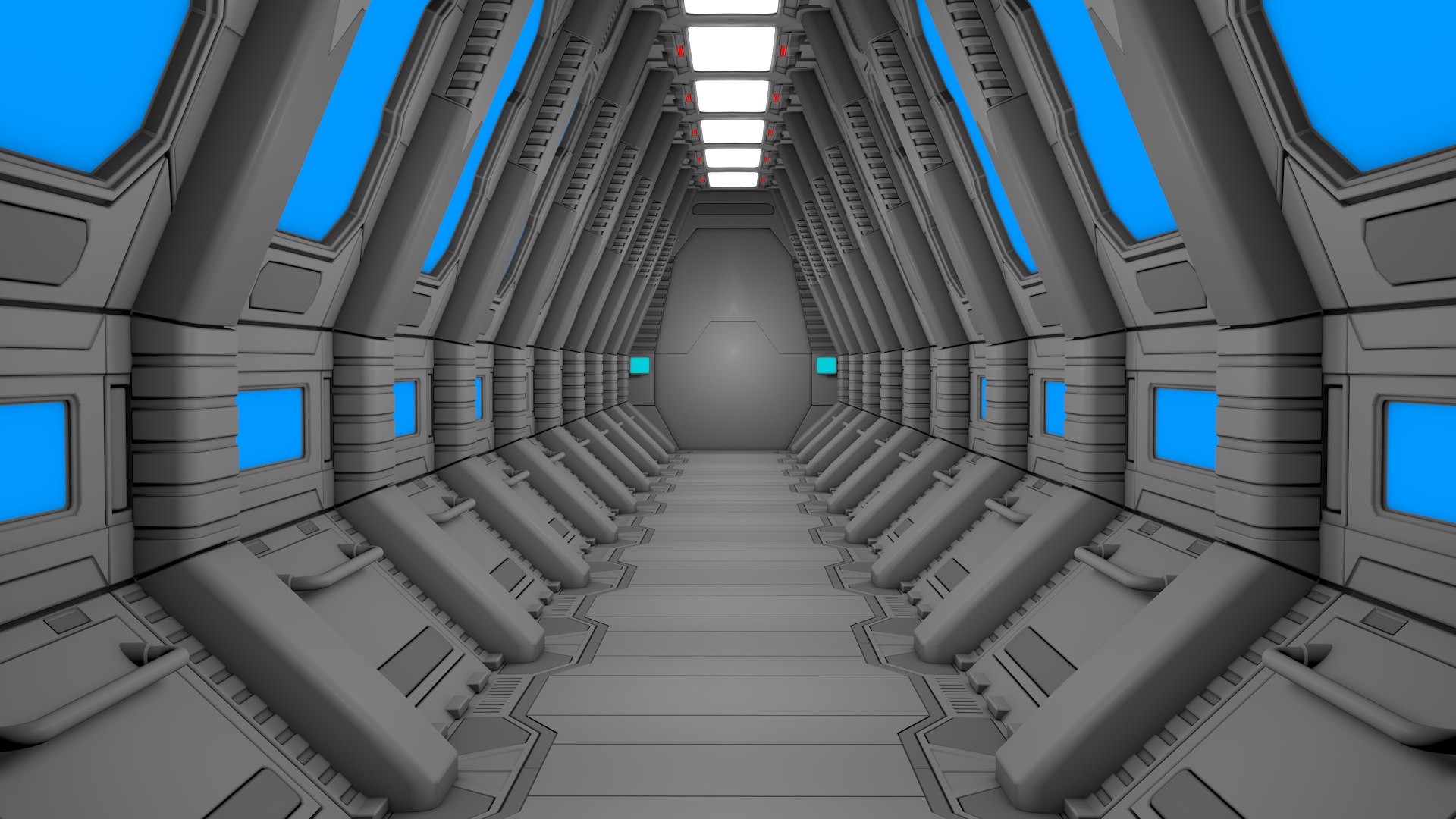Sci Fi Corridor 3D Model - TurboSquid 2003545