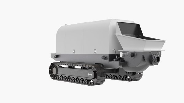 modelo 3d Bomba de hormigón portátil sobre chasis de orugas ...