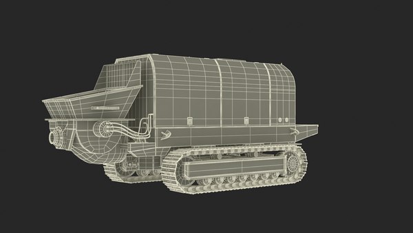 modelo 3d Bomba de hormigón portátil sobre chasis de orugas ...