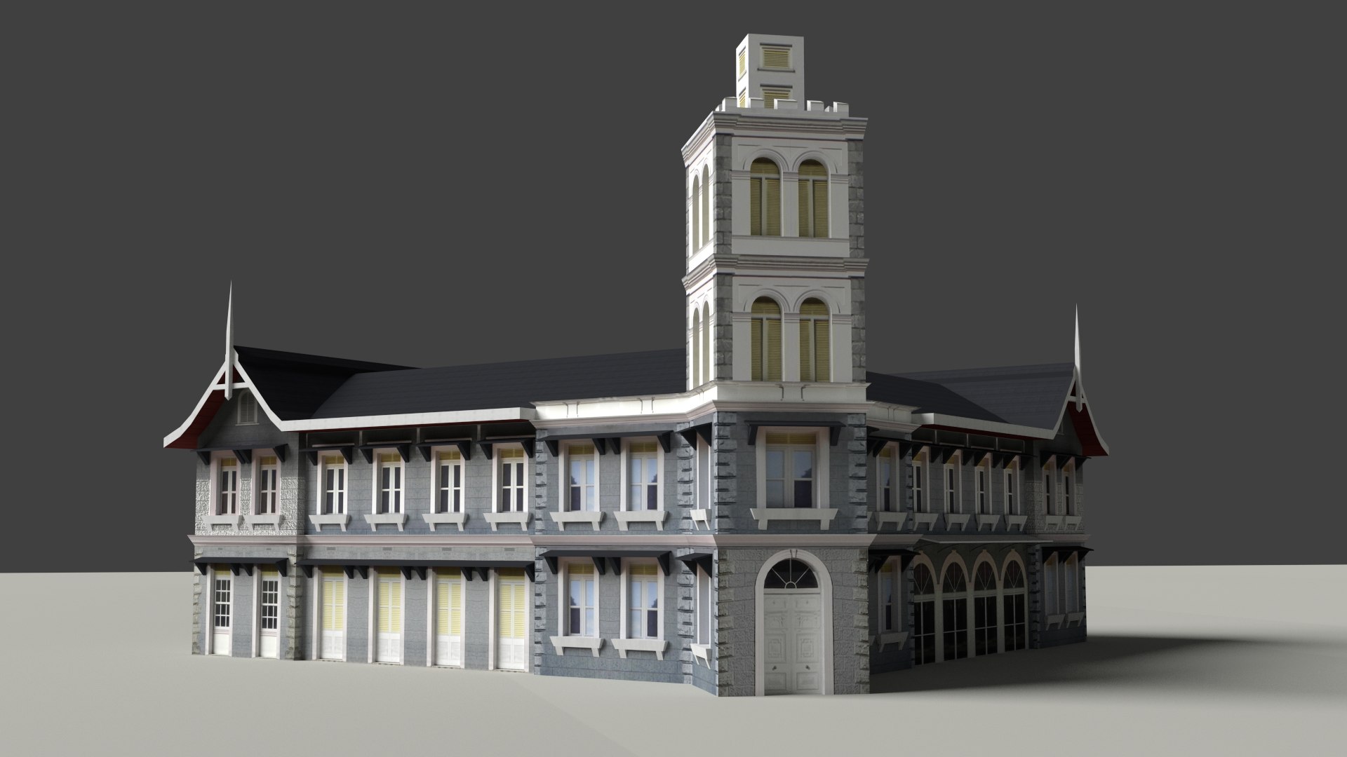 Old Building Model - TurboSquid 1240140