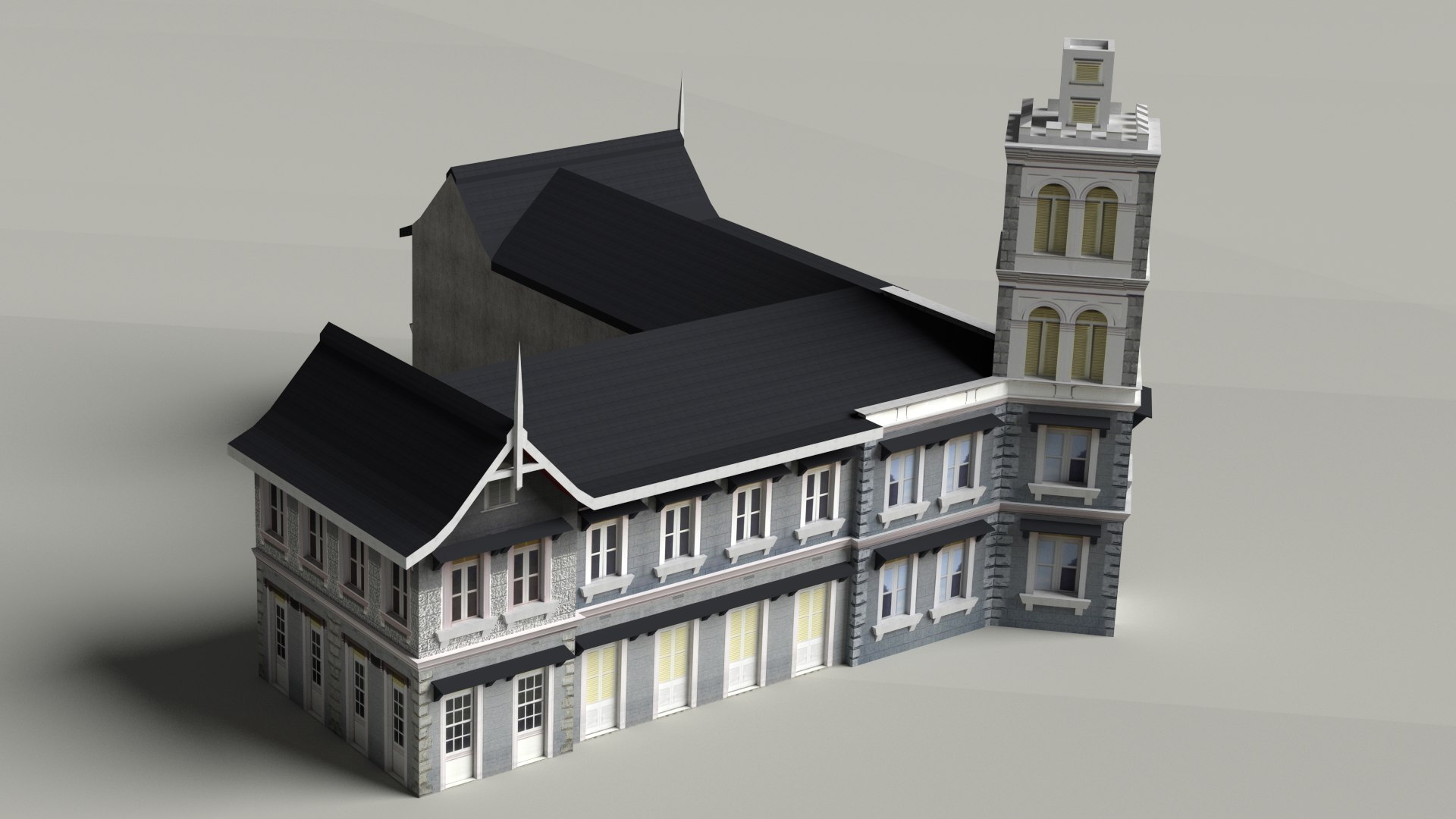 Old Building Model - TurboSquid 1240140