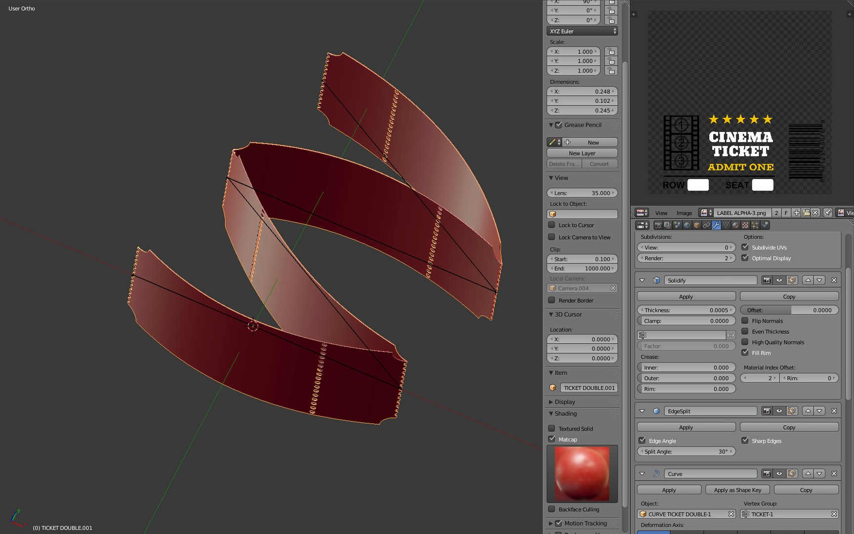 Ticket Paper Model - TurboSquid 1585831