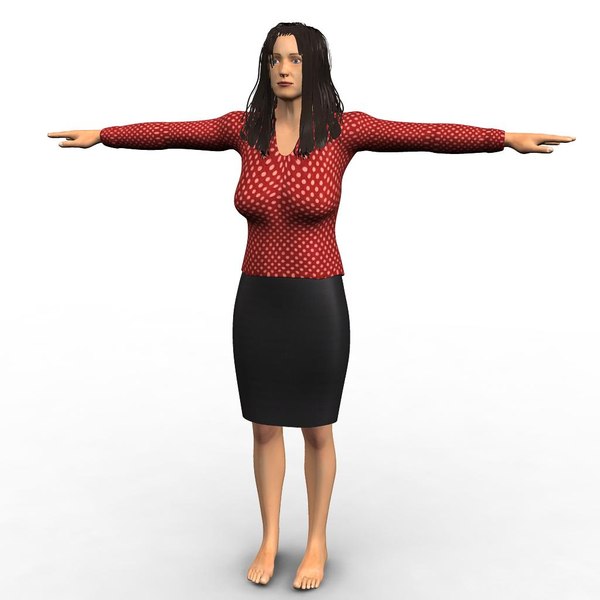 realistic corporate lady woman 3d model