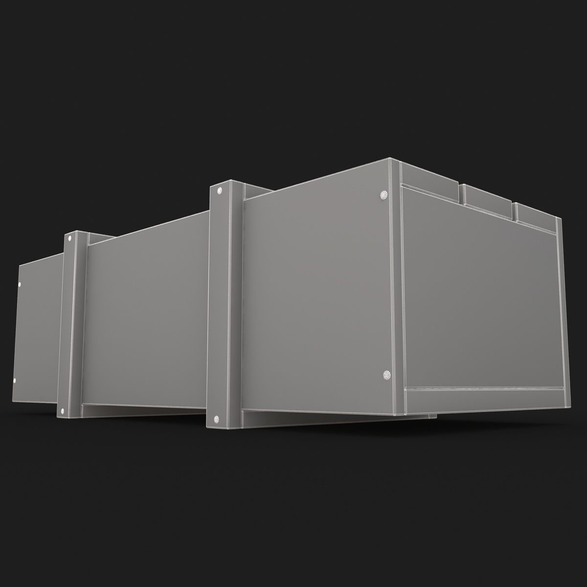 3d realistic wooden box 02 model