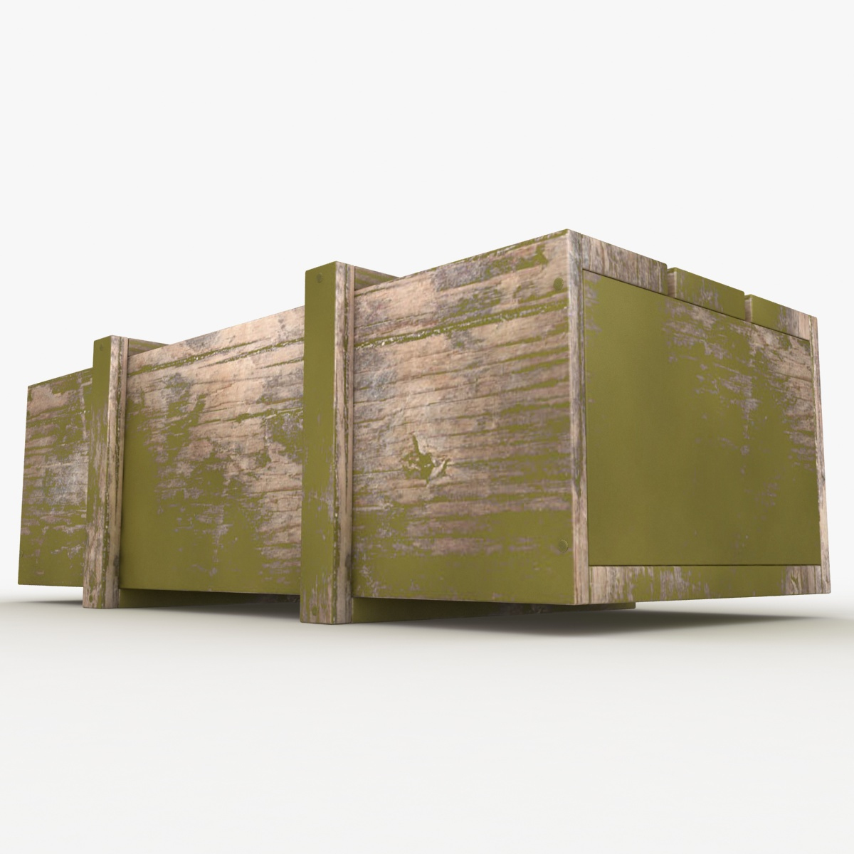 3d realistic wooden box 02 model