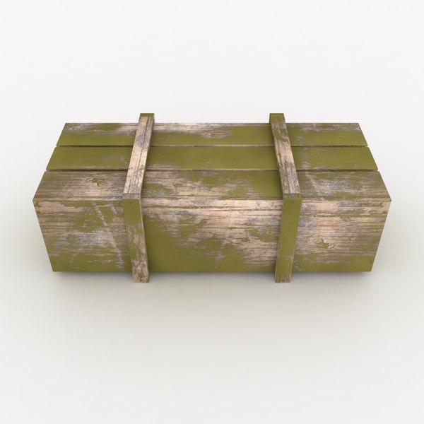 3d realistic wooden box 02 model