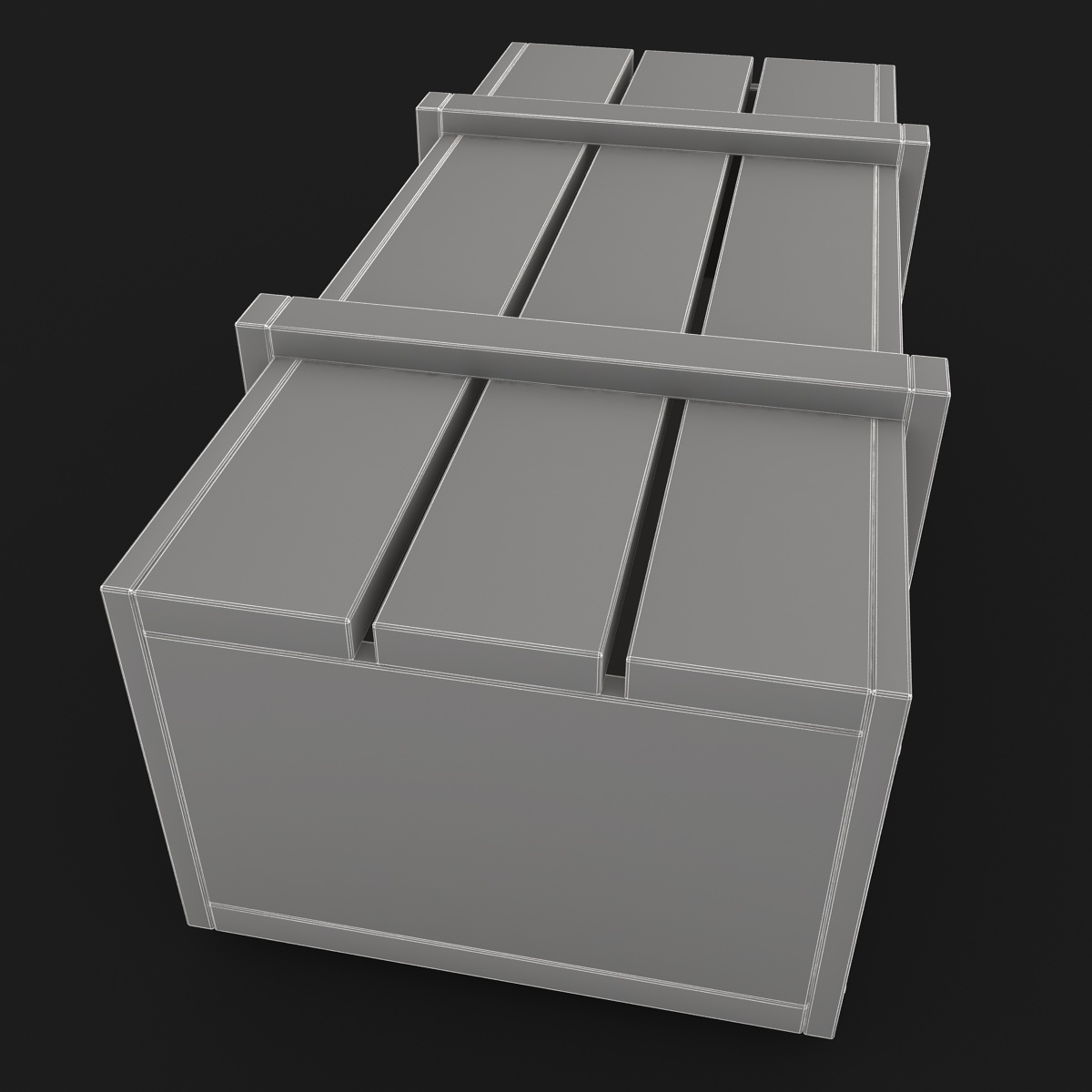 3d realistic wooden box 02 model