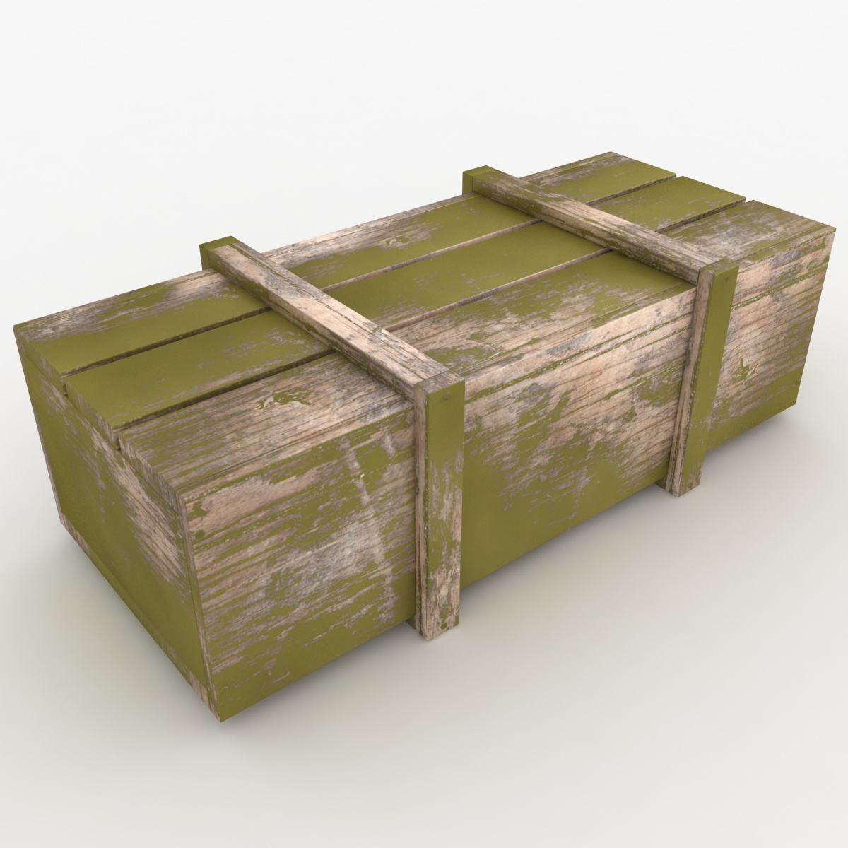 3d realistic wooden box 02 model