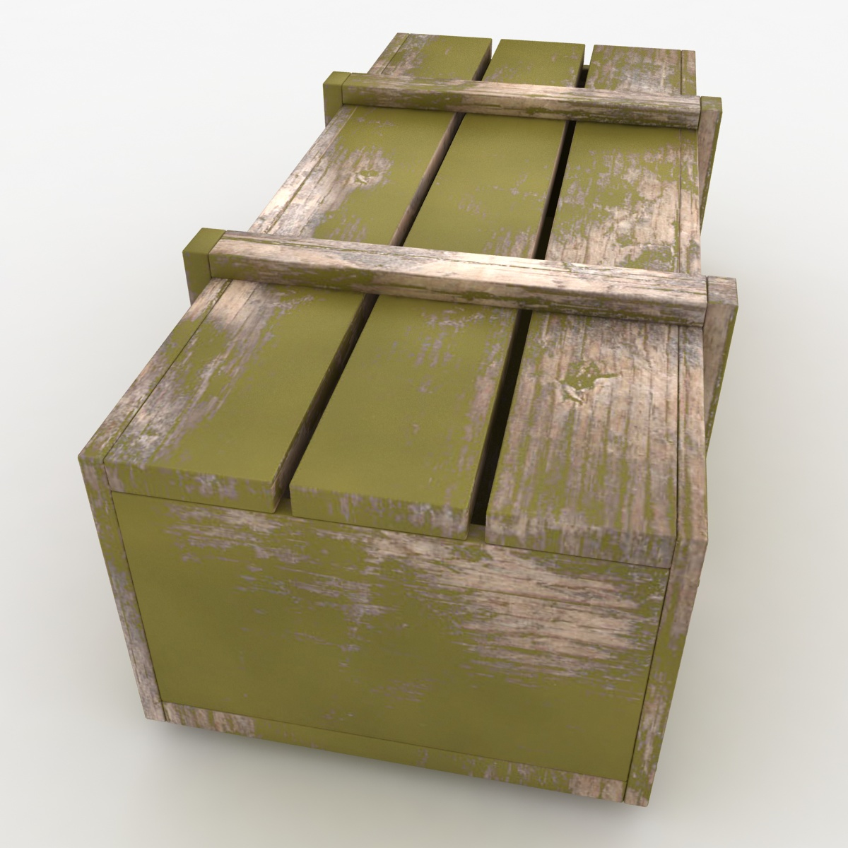 3d realistic wooden box 02 model