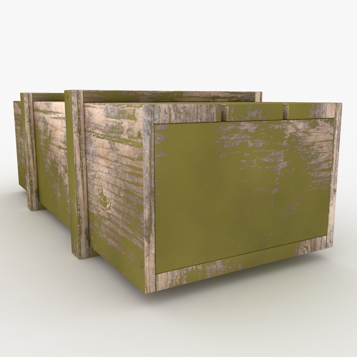 3d realistic wooden box 02 model