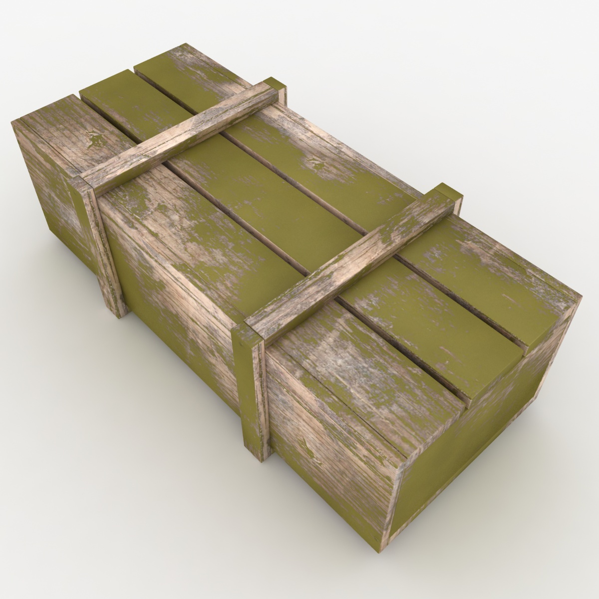 3d realistic wooden box 02 model
