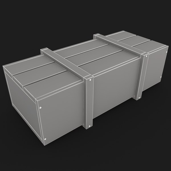 3d realistic wooden box 02 model