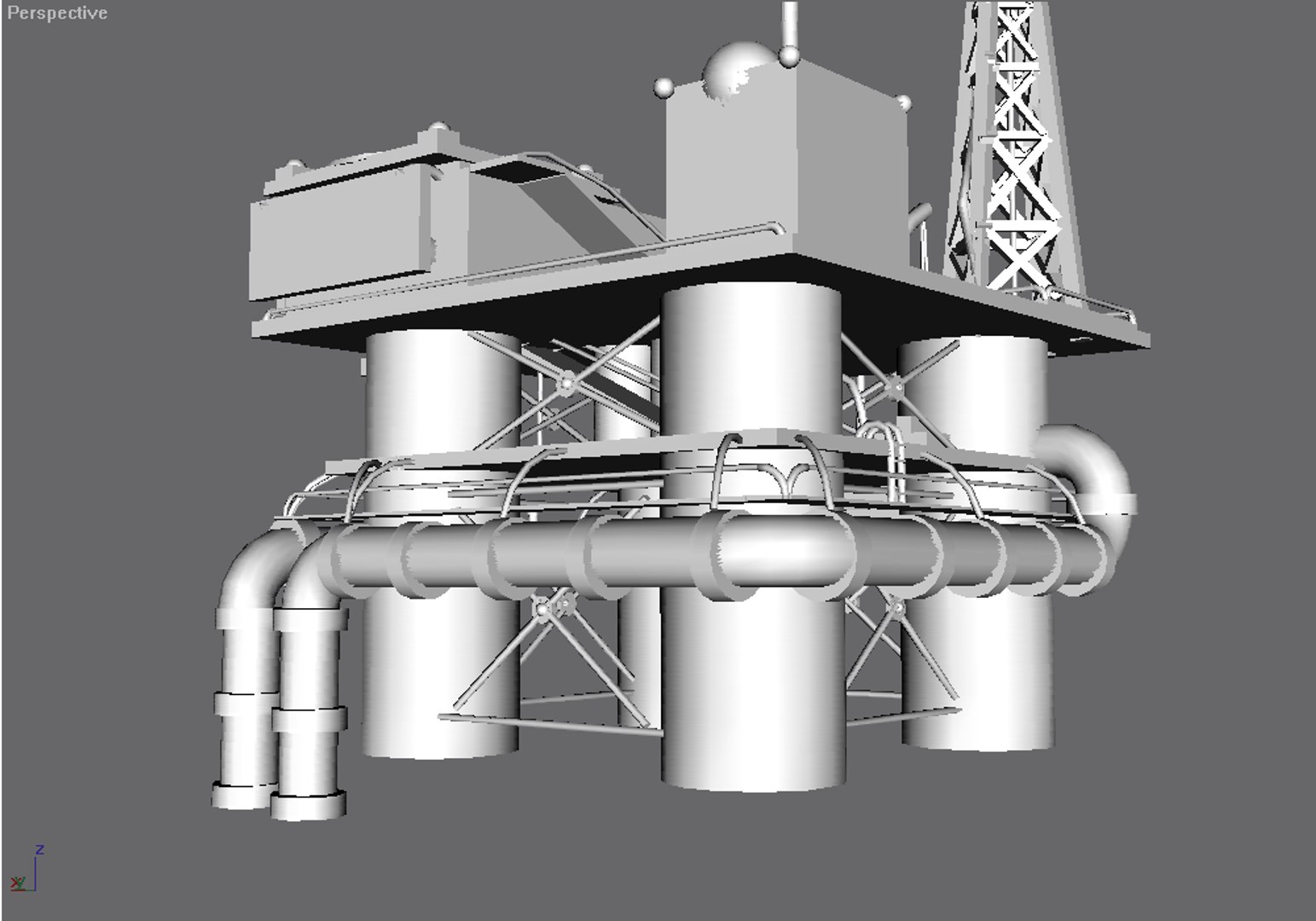 Free Gmax Oil Rig 3d Model