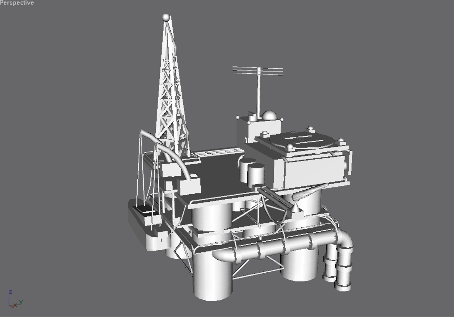 Free Gmax Oil Rig 3d Model
