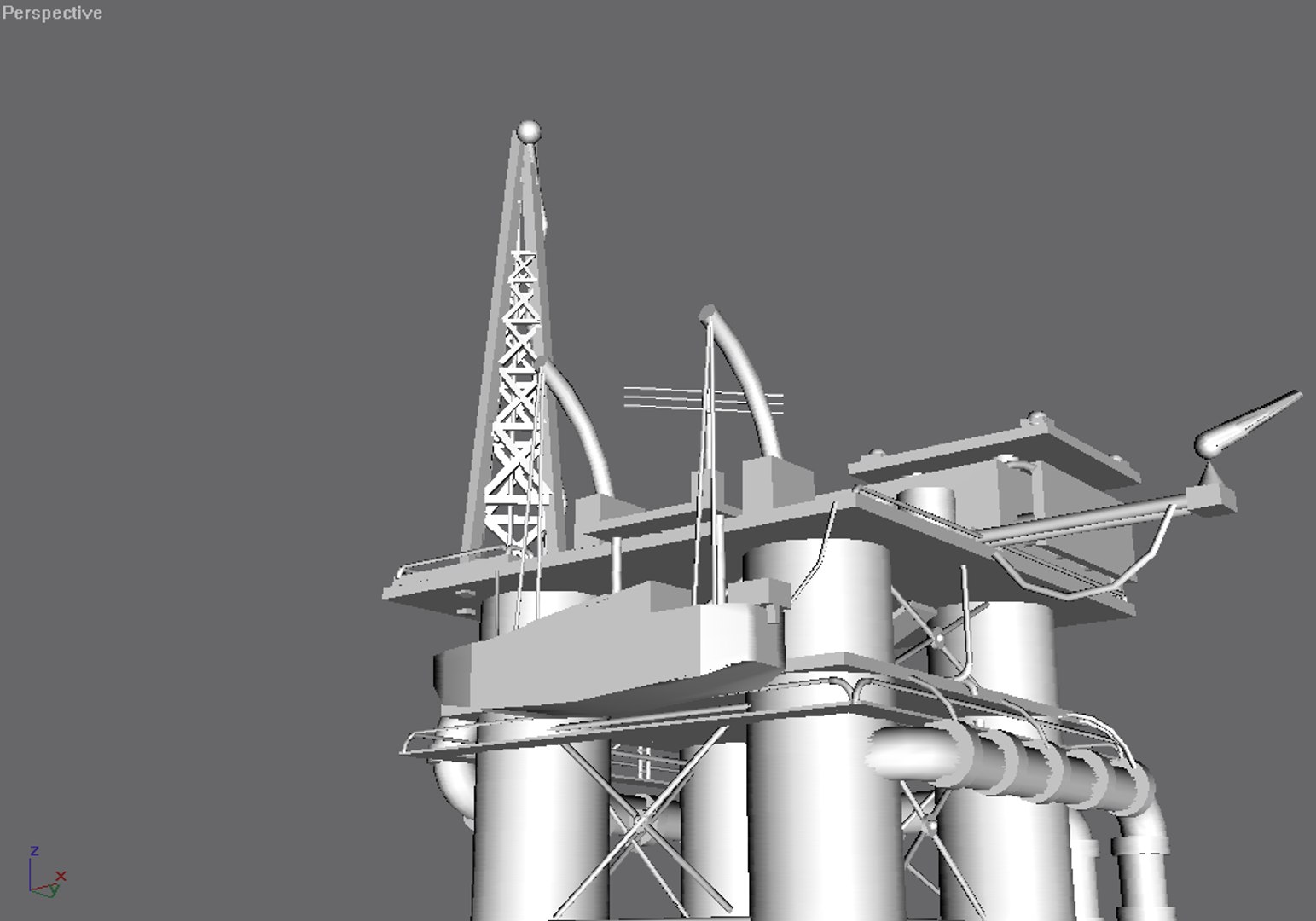 Free Gmax Oil Rig 3d Model