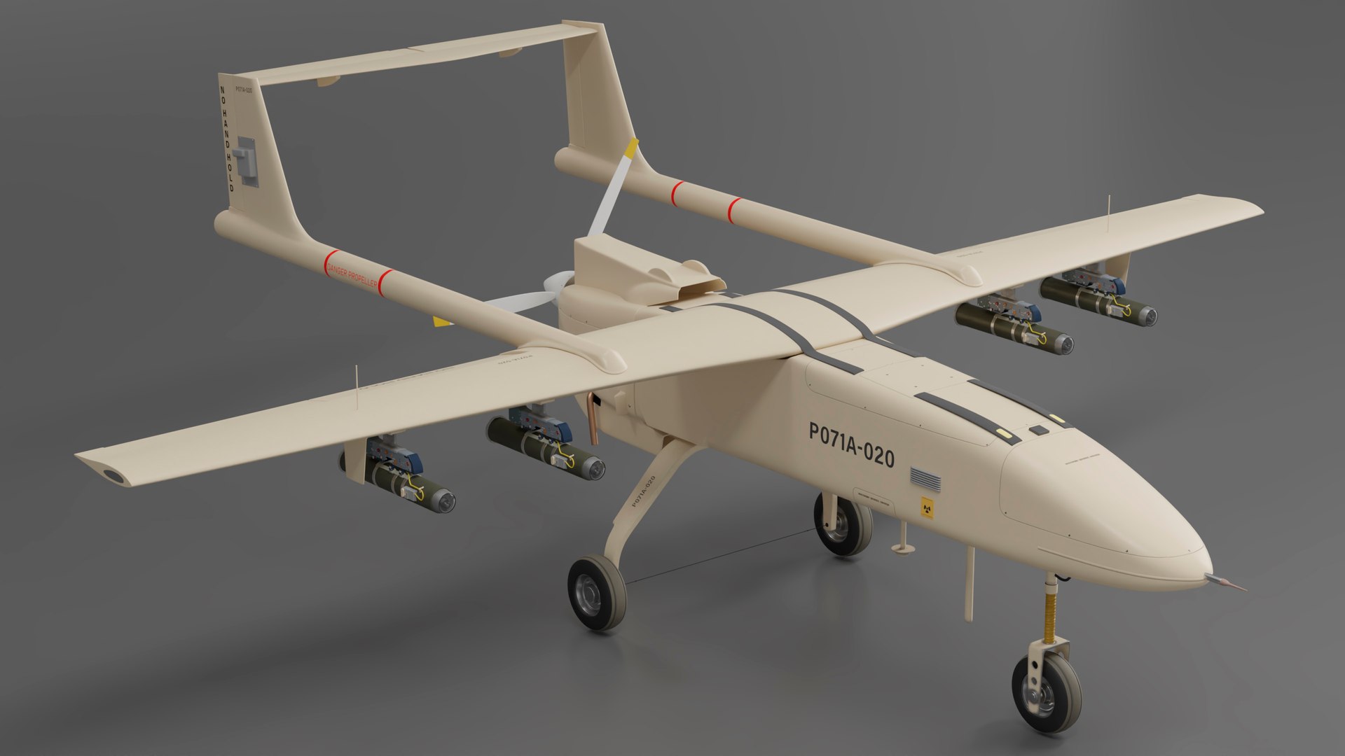 Iranian Drone Mohajer-6 Sand Color 3D Model - TurboSquid 2232762